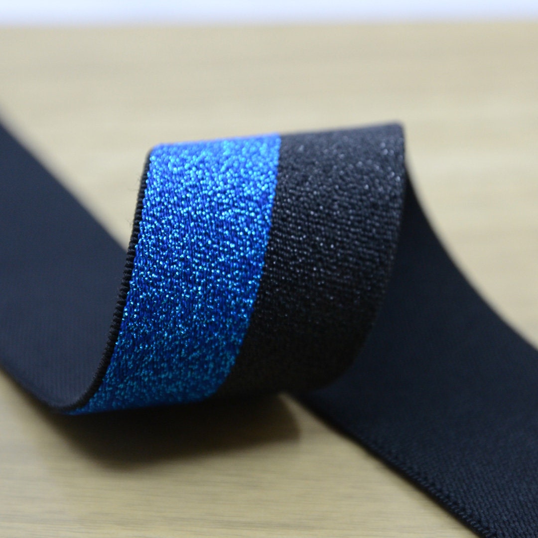 1.5 inch 40mm Wide Glitter Striped Elastic Band Colored | Etsy