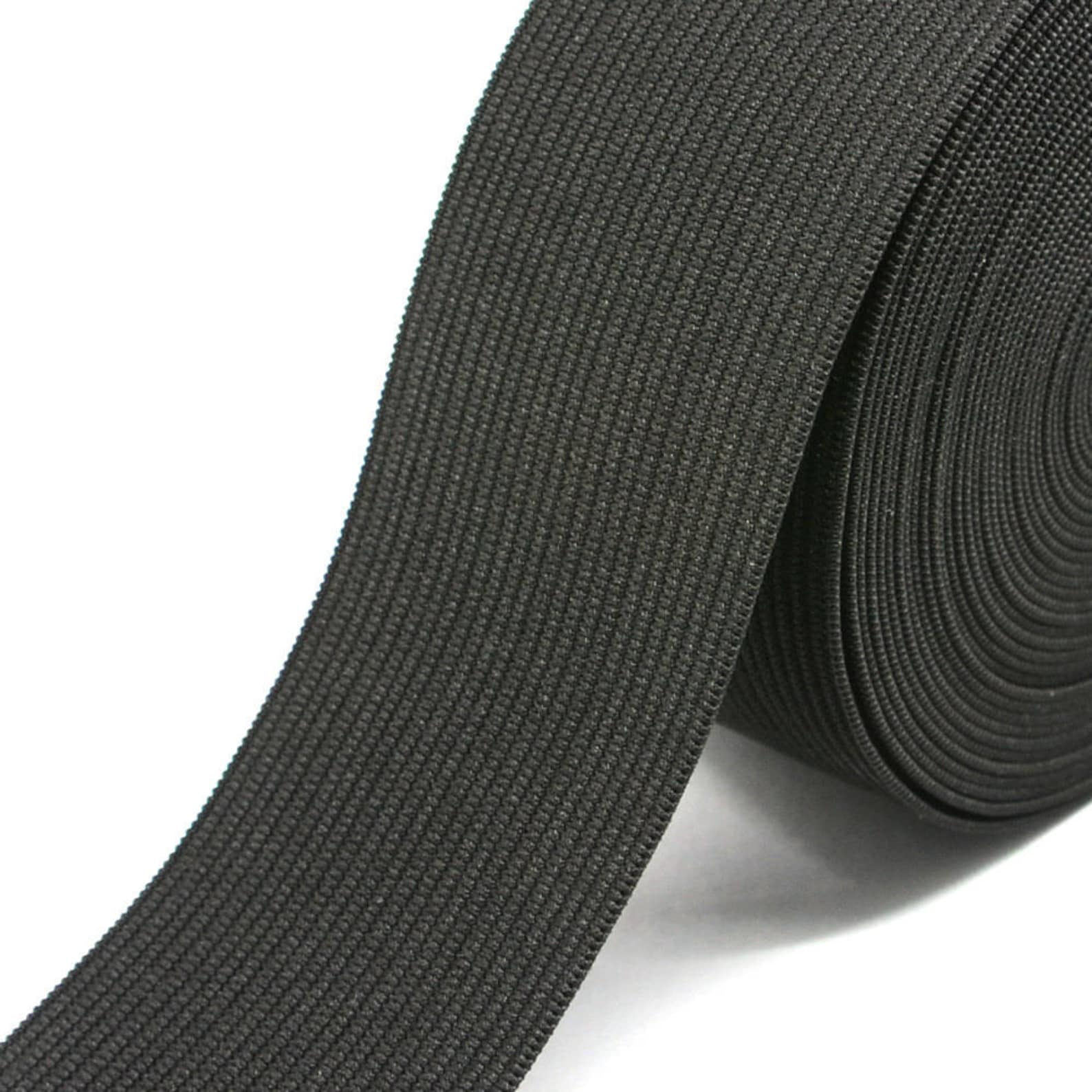 3 Inch (75mm) Heavy Stretch Black and White Knit Elastic Band ...