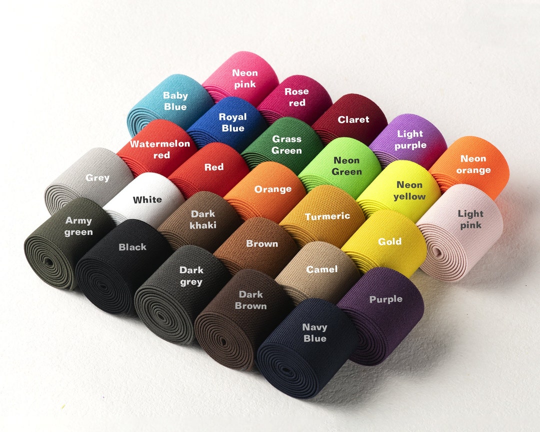 2 Inch (50mm) Wide Solid Colored Double-side Twill Elastic Band ...