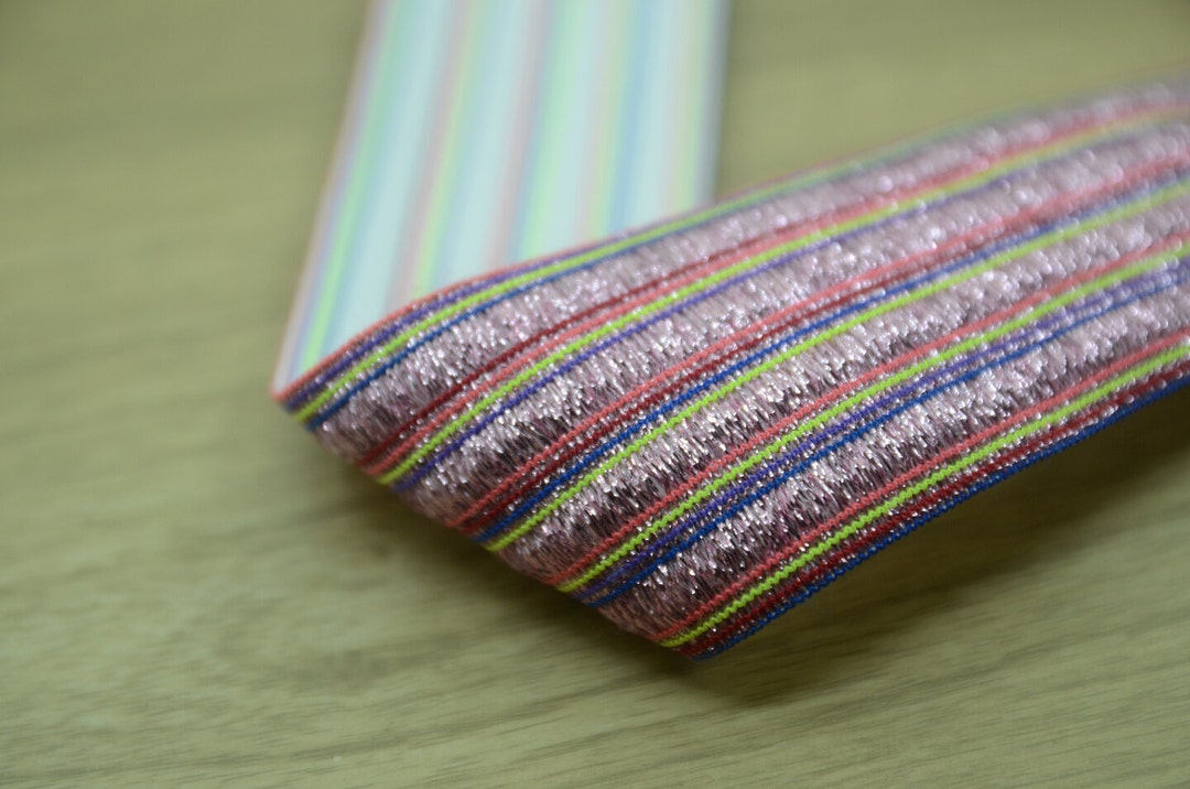 2 Inch 50mm Wide Colorful Glitter Waistband Elastic Band , Colored ...