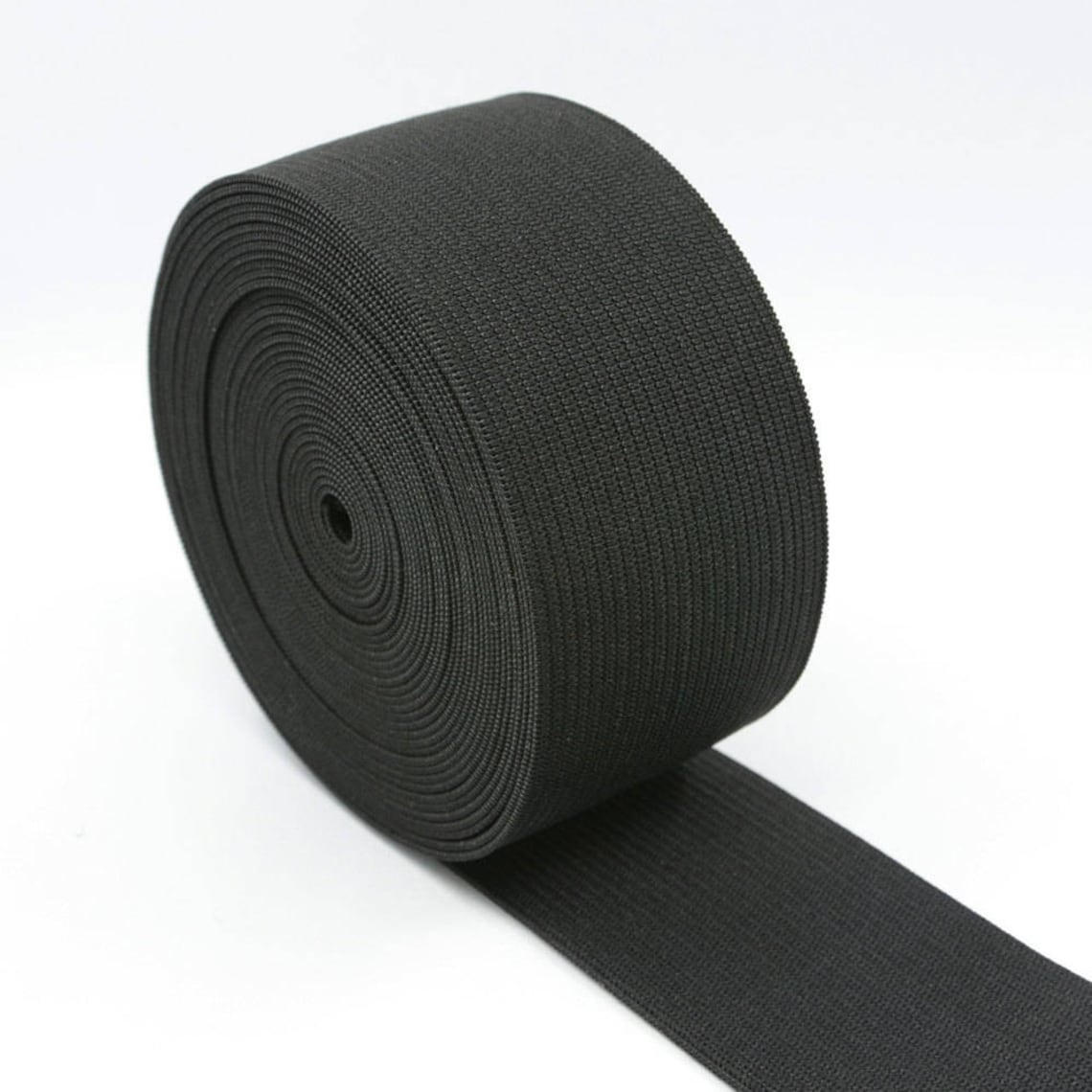 3 Inch (75mm) Heavy Stretch Black and White Knit Elastic Band ...