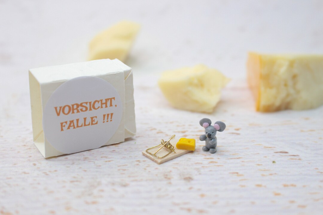 Mouse With Cheese Miniature, Mousetrap Decoration, Caution Trap, Mice ...