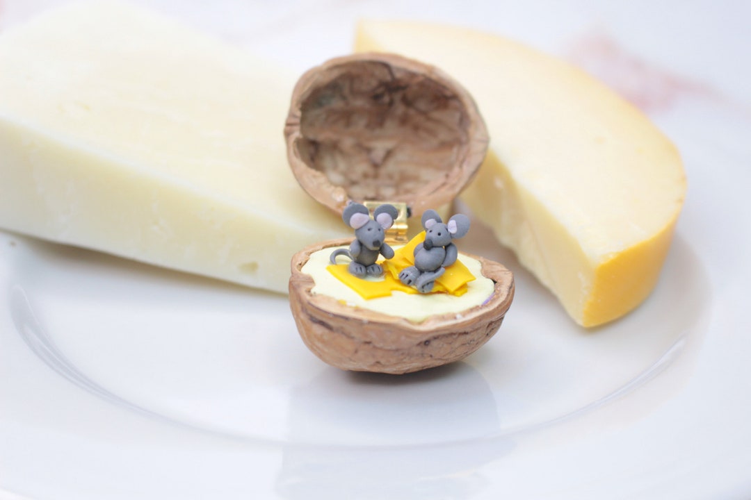 Mice Miniature Walnut, Mice Decoration, Polymerclay Animal, Mouse ...