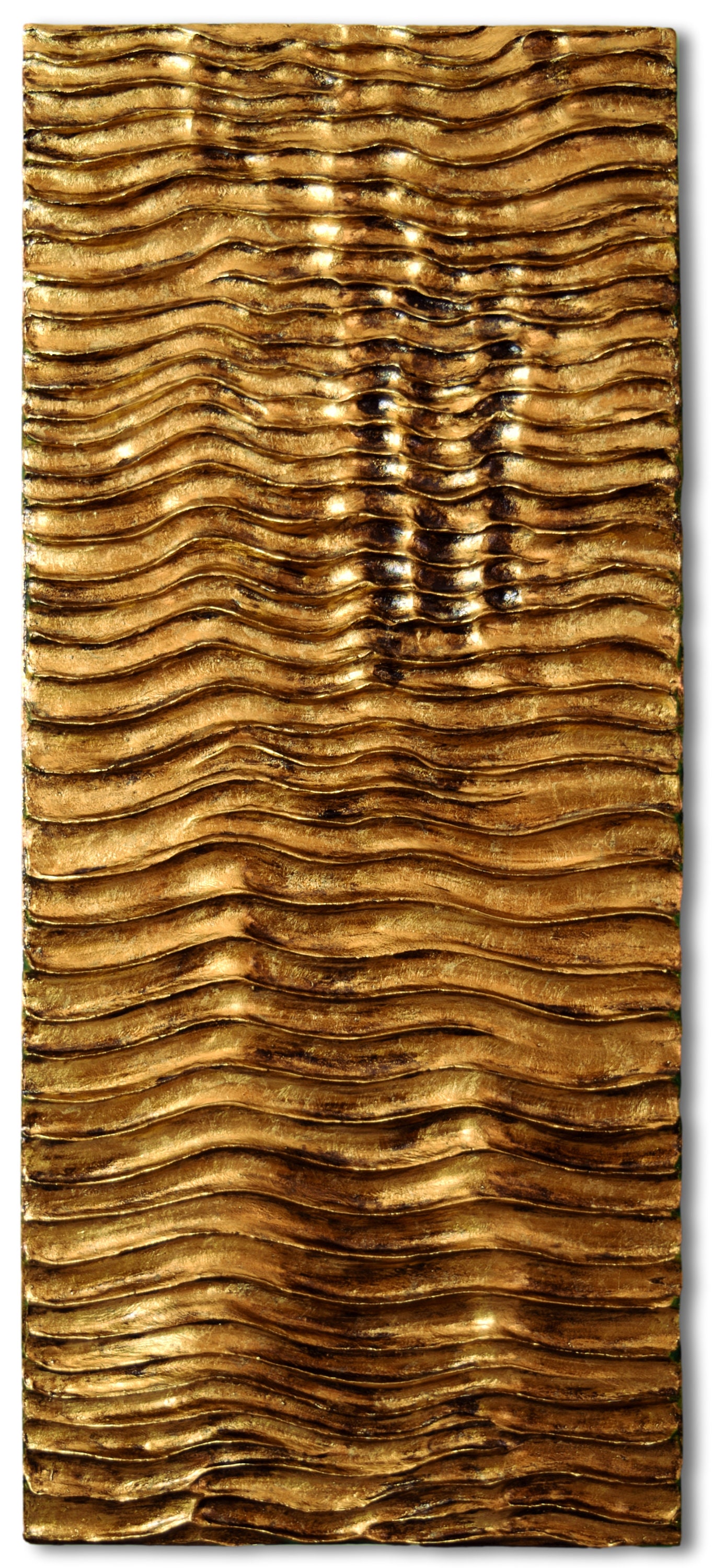 Gold Wall Art | Textured Wall Sculpture | Aged Gold Leaf 3D Wall Art ...