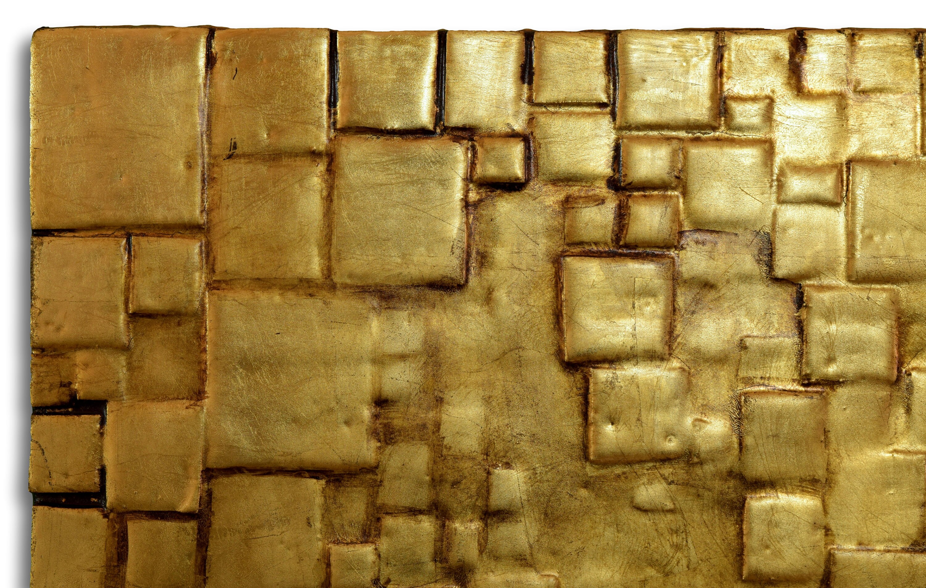 Gold Geometric Wall Art | Large Textured Gold Wall Sculpture | 3D Metal ...