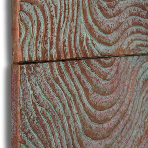 Copper Patina Triptych Wall Sculpture | Organic Texture Wall Art ...