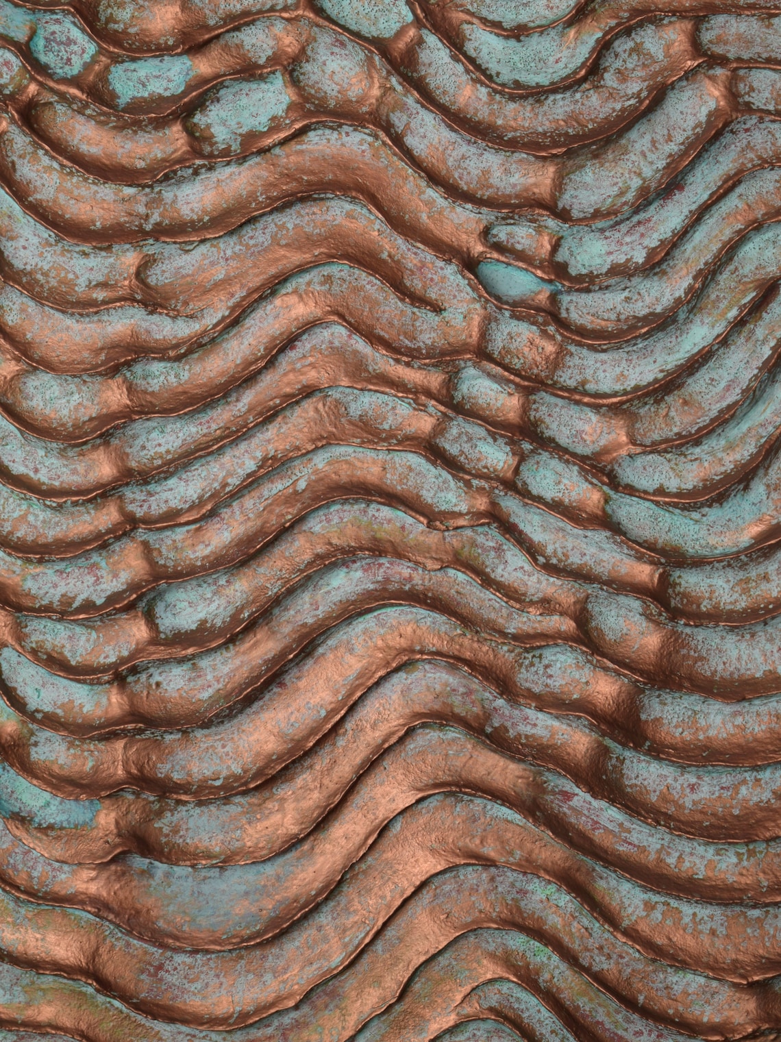 Copper Patina Wall Sculpture Round Resin Wall Art 3D Wall Art Metal ...