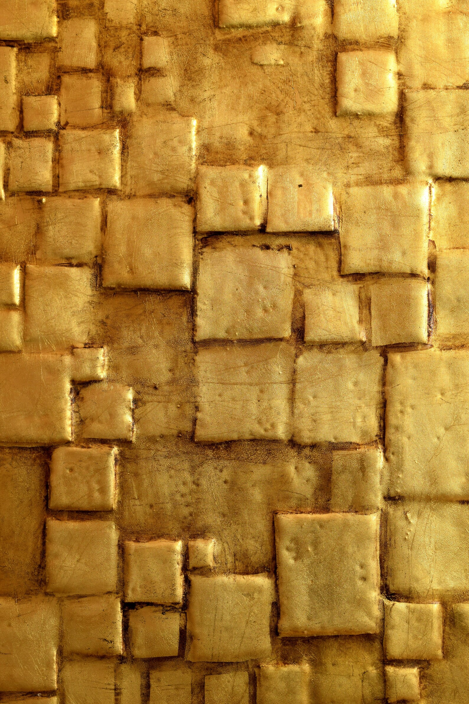 Gold Geometric Wall Art Large Textured Gold Wall Sculpture 3D Metal ...