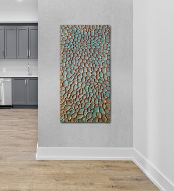 Copper Patina Wall Sculpture Large Copper Wall Art Modern - Etsy