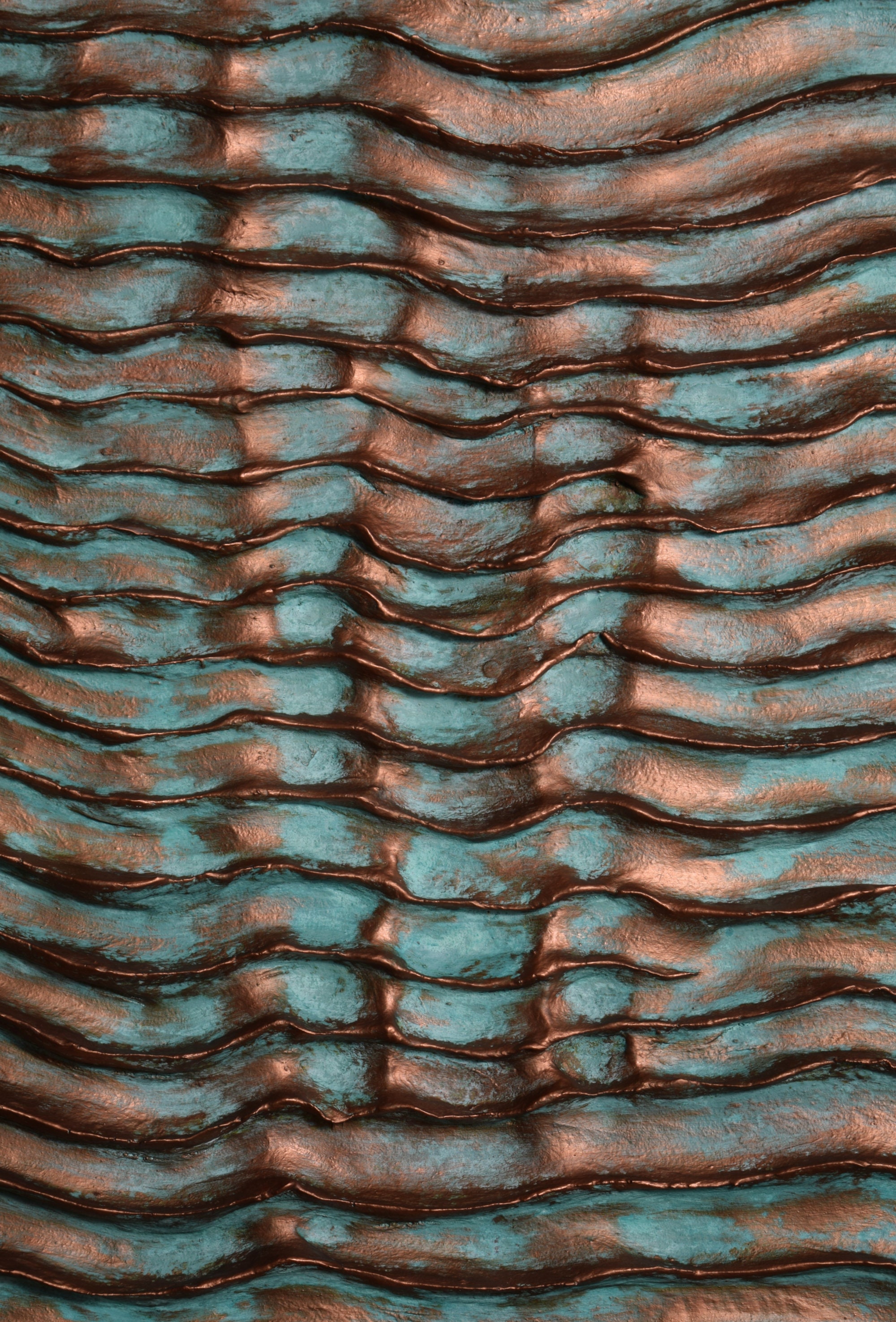 Copper Patina Wall Sculpture - Textured 3D Wall Art - Metal Wall Art ...