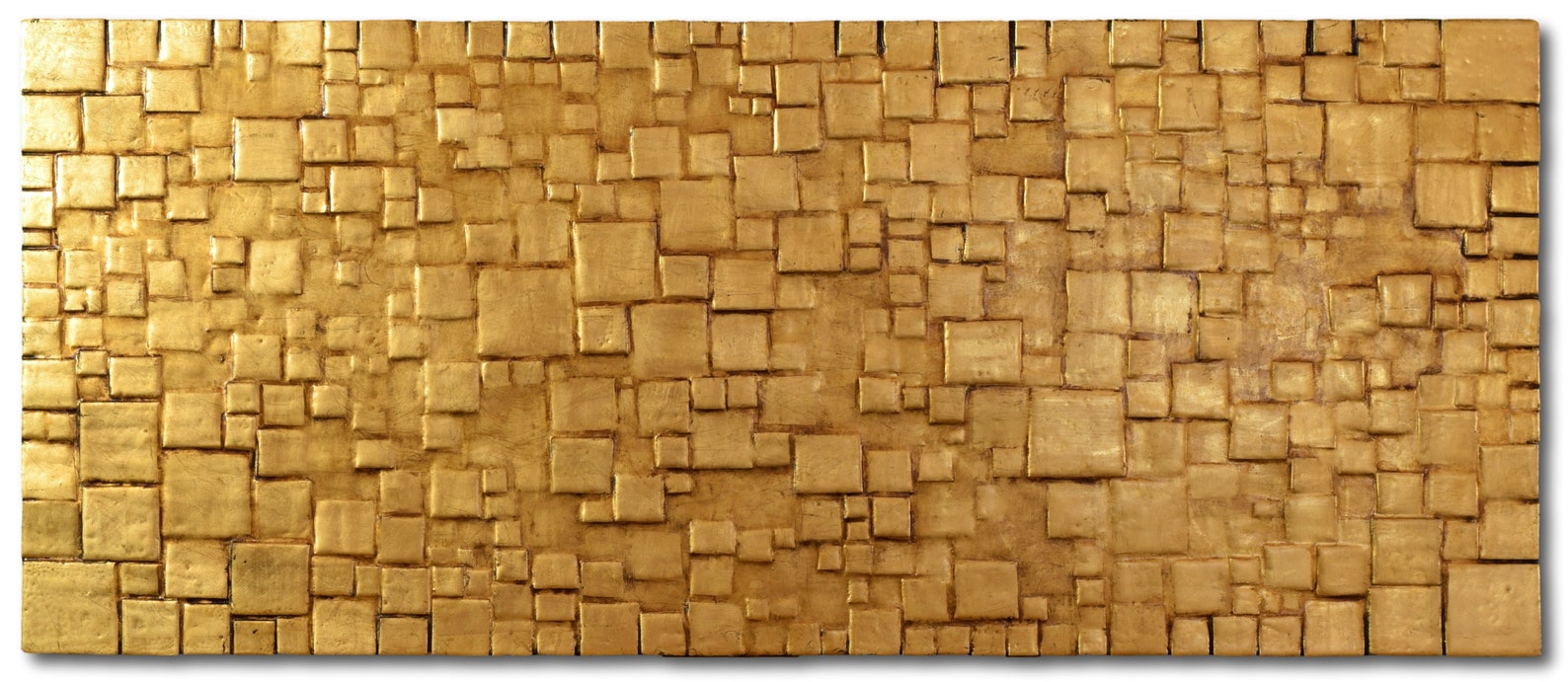 Gold Geometric Wall Art | Large Textured Gold Wall Sculpture | 3D Metal ...