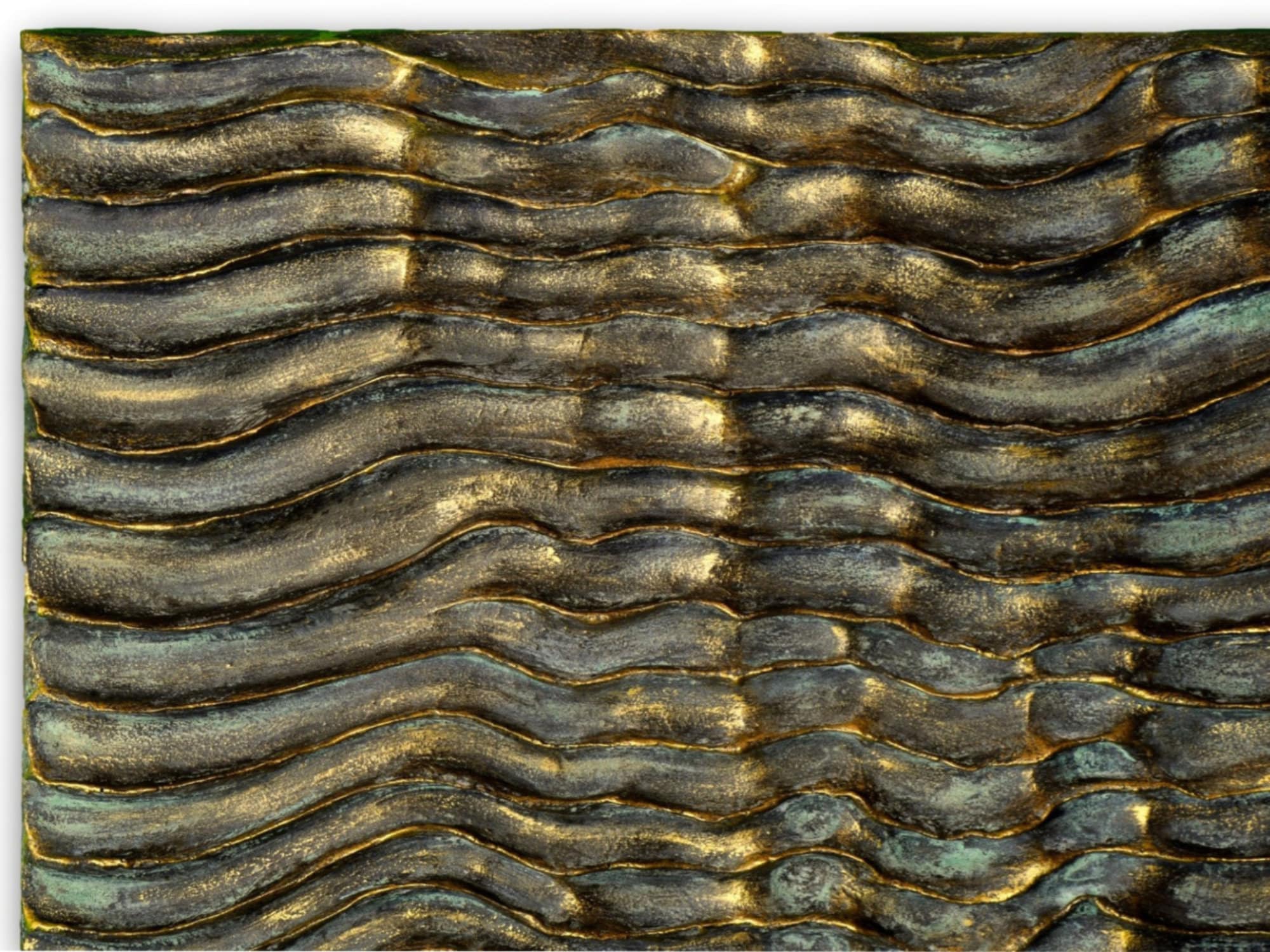 Bronze Wall Sculpture - Textured 3D Wall Decor - Bronze Wall Art ...