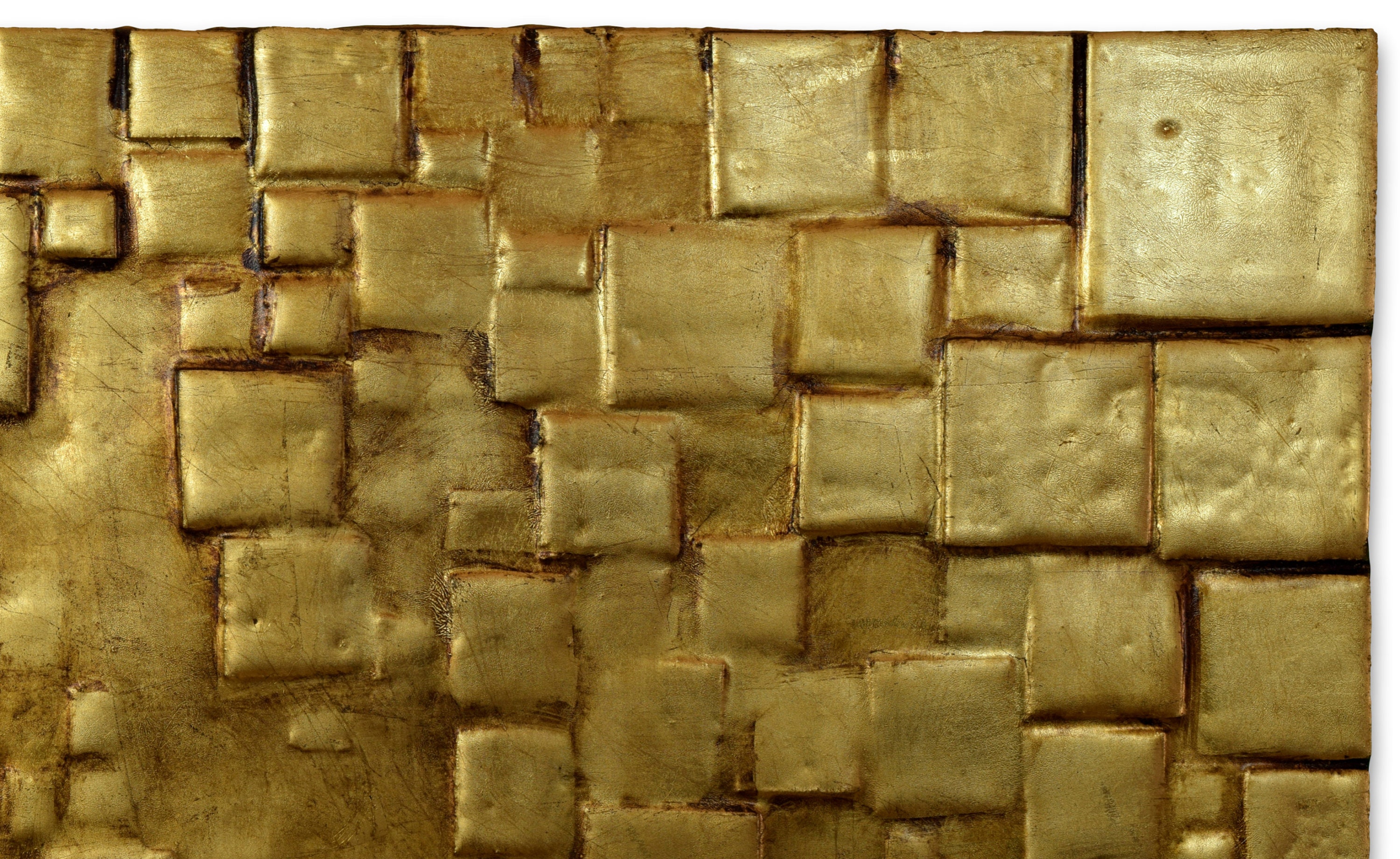 Gold Geometric Wall Art | Large Textured Gold Wall Sculpture | 3D Metal ...