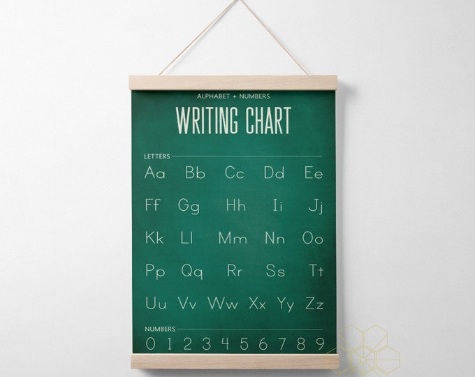 Print Writing Chart Classroom Poster or Homeschool Decor With Hanger ...