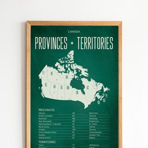 Canada Provinces and Territories Classroom Poster or - Etsy