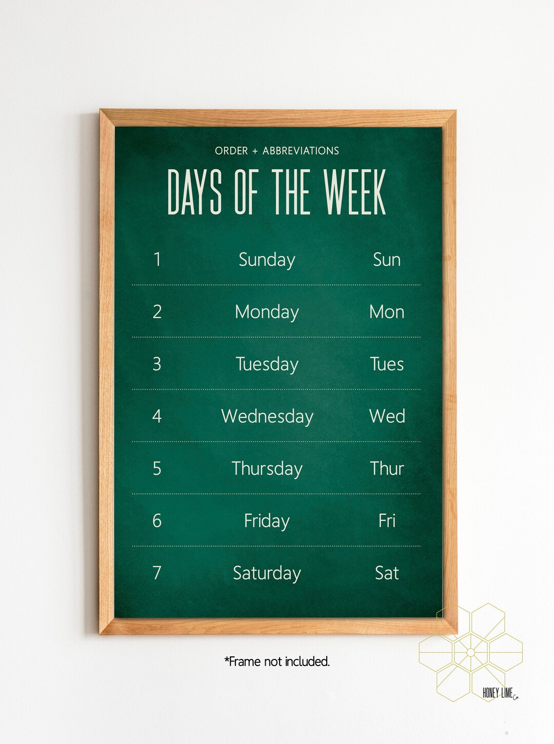 Days of the Week Classroom Poster or Homeschool Decor not - Etsy