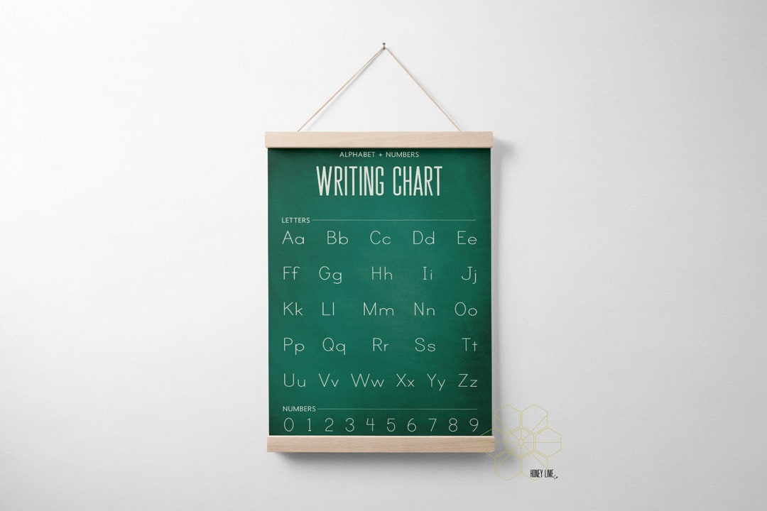 Print Writing Chart Classroom Poster or Homeschool Decor With Hanger ...