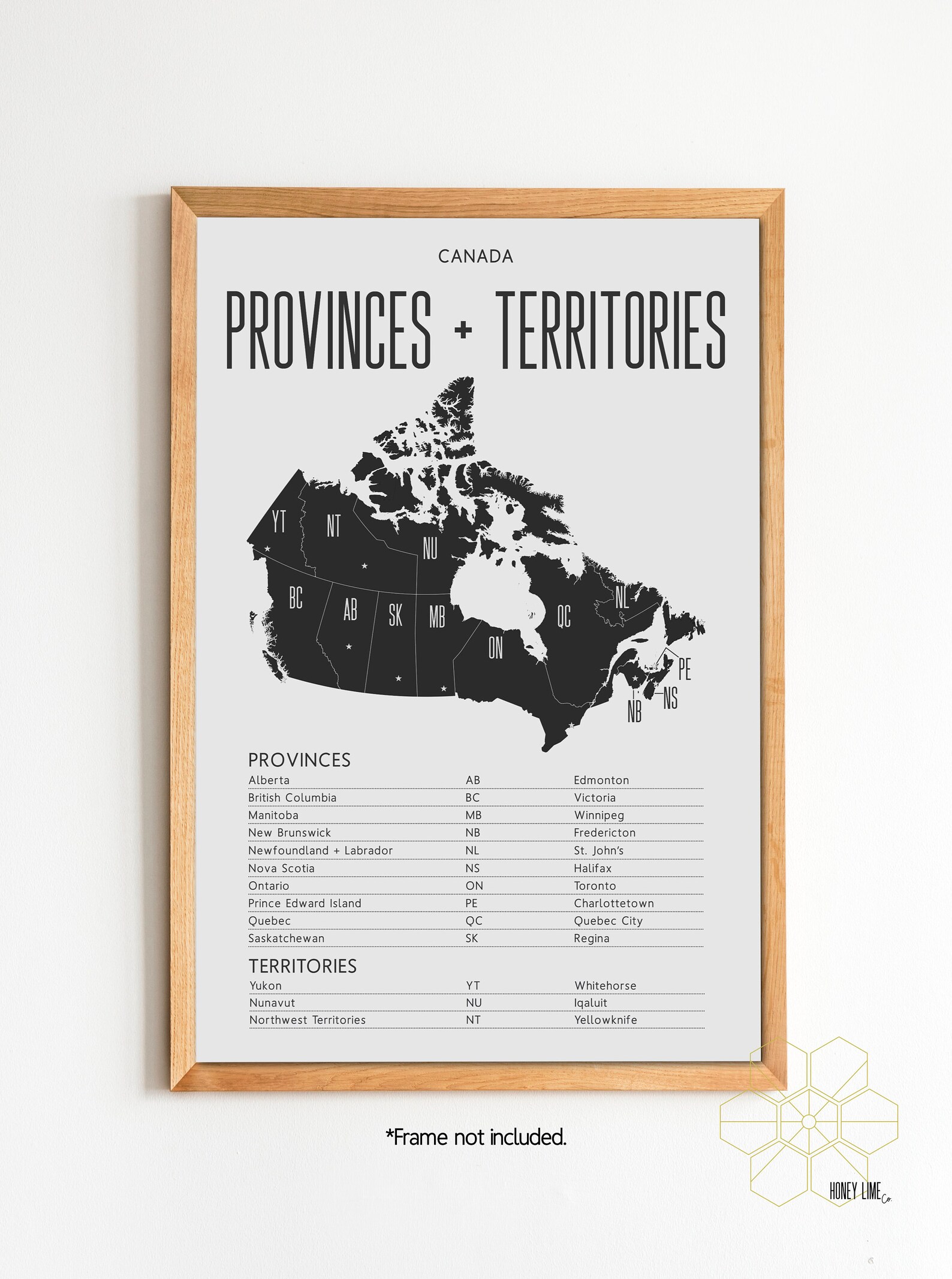 Canada Provinces and Territories Classroom Poster or - Etsy