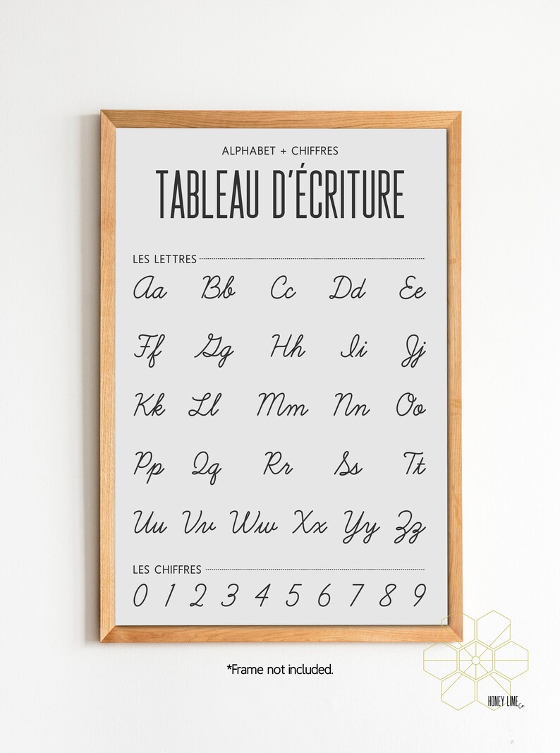 FRENCH Cursive Writing Chart Classroom Poster or Homeschool | Etsy