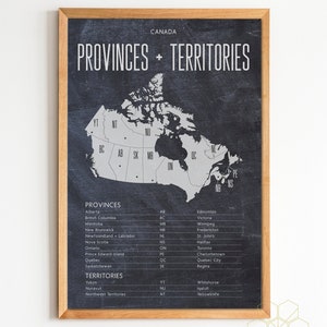 Canada Provinces and Territories Classroom Poster or - Etsy