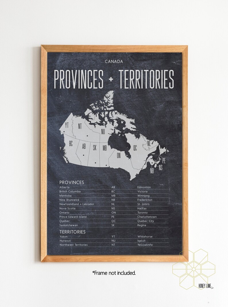Canada Provinces and Territories Classroom Poster or - Etsy