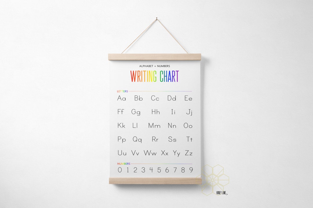 Rainbow Style Print Writing Chart Classroom Poster or Homeschool Decor ...