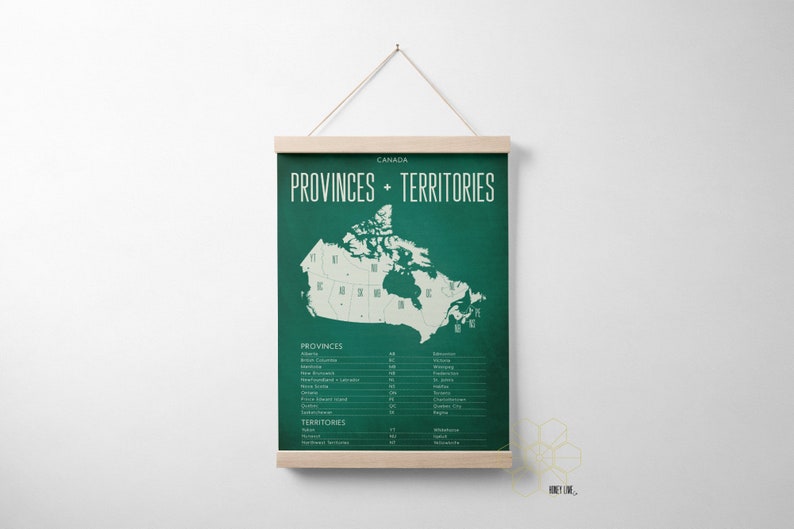 Canada Provinces and Territories Classroom Poster or - Etsy Canada