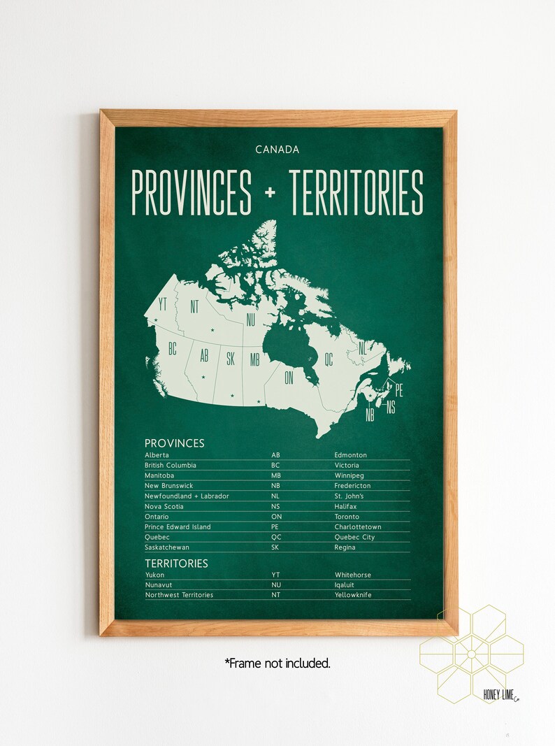 Canada Provinces and Territories Classroom Poster or - Etsy