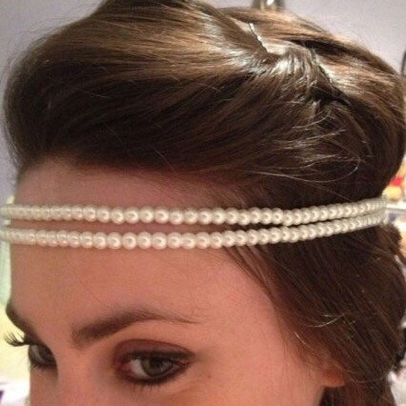 Flapper 1920s Pearl Ivory Flapper Headband - Etsy