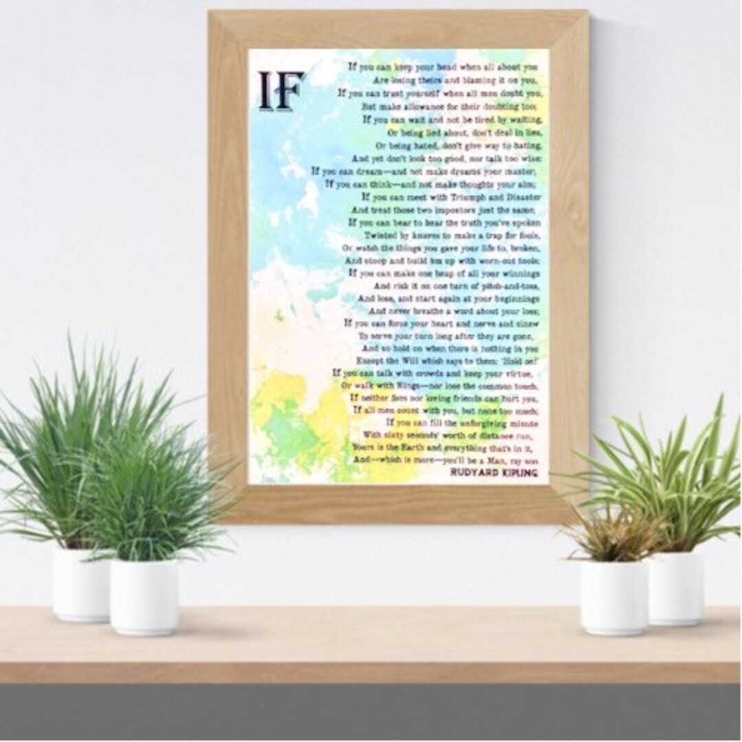 If Inspirational Poem by Rudyard Kipling Unframed Digital - Etsy