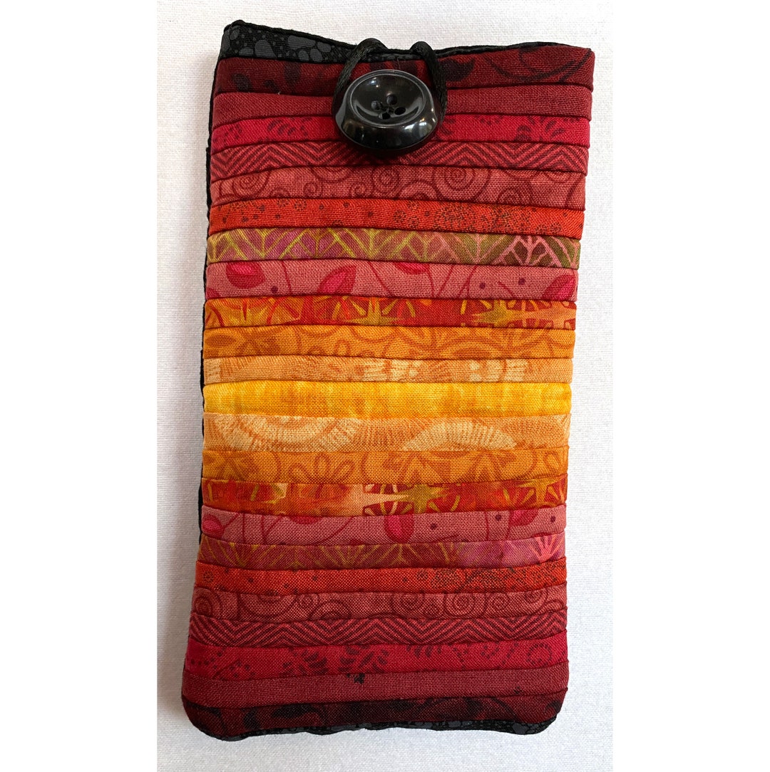 Quilted Phone Case to Fit Most Iphones With Cord in Bright Reds, Orange ...