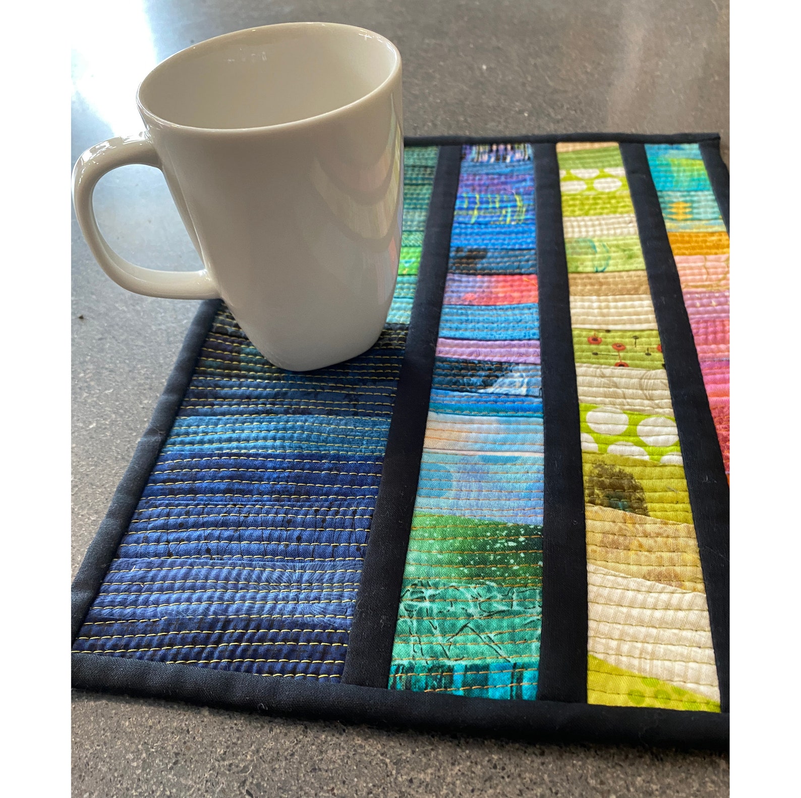 A New Mug Rug With a Hint of Sophistication. at 9.5 by 13 - Etsy