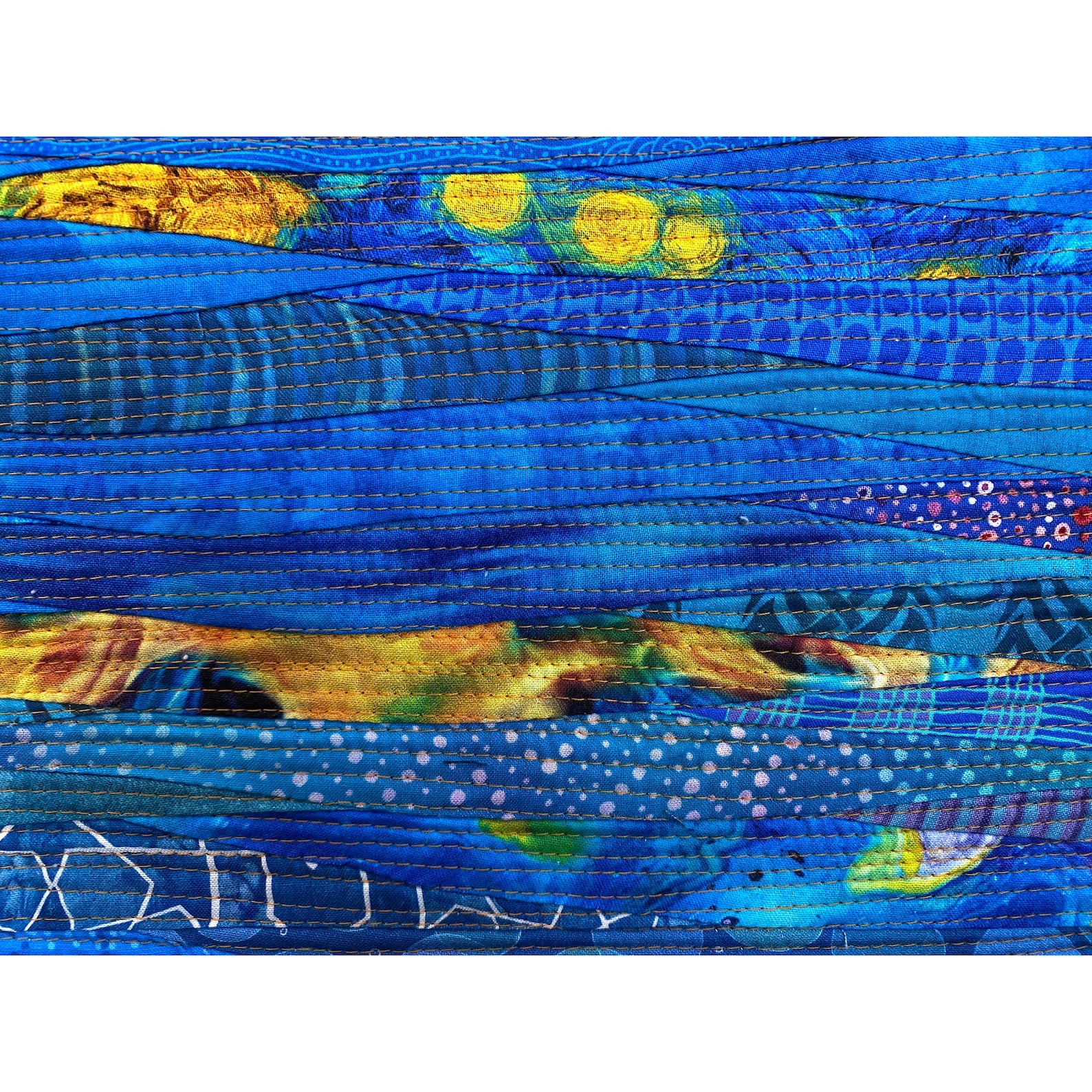 Bright Morning--original Art Quilt With Sun Against Blue Sky. 40 by 40 ...