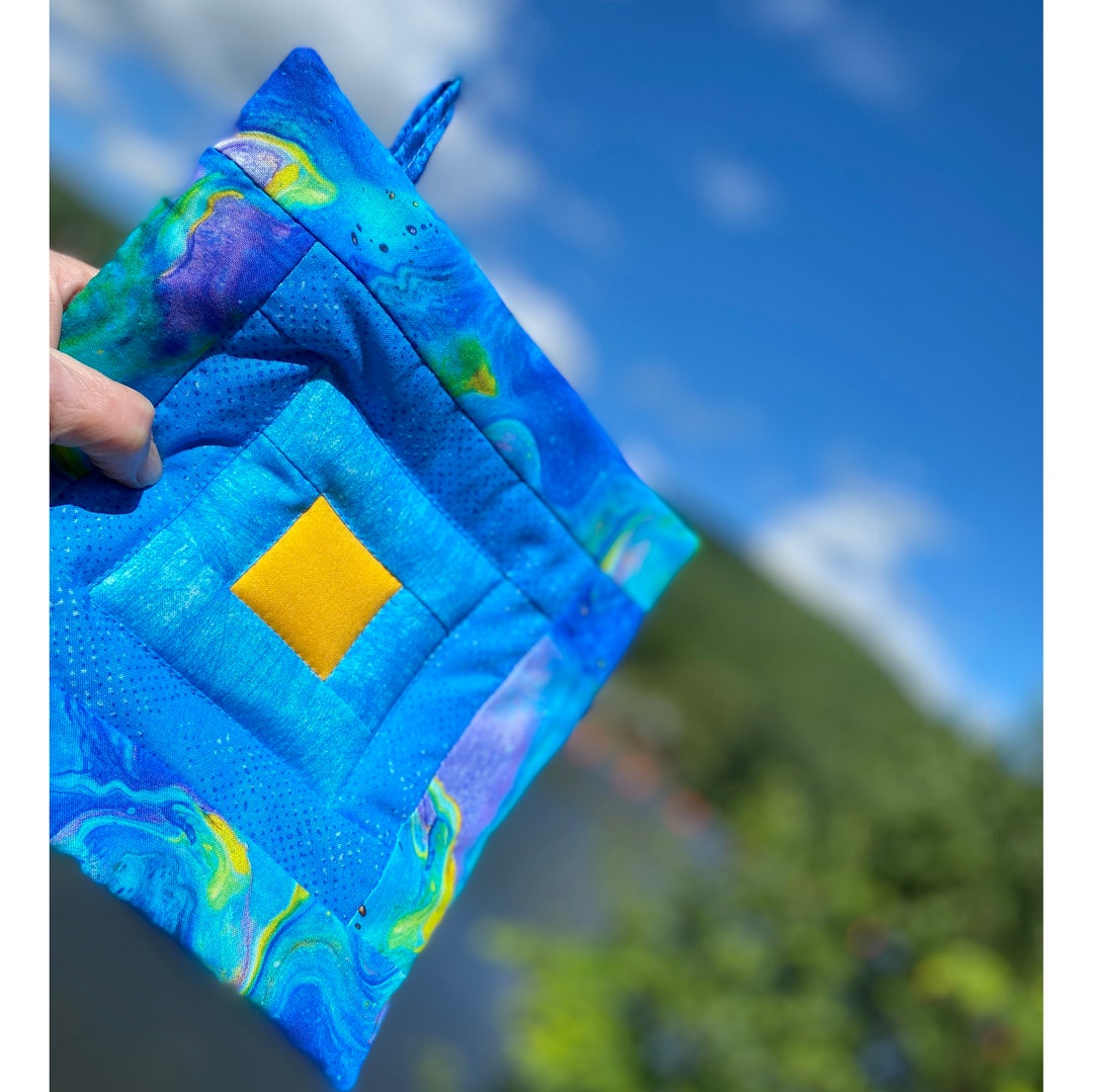 Quilted Blue Pot Holders Perfect for Beach House or Nautical - Etsy