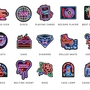 Wedding Stickers, Disco Retro Vegas, Customizable Party Favors - Etsy