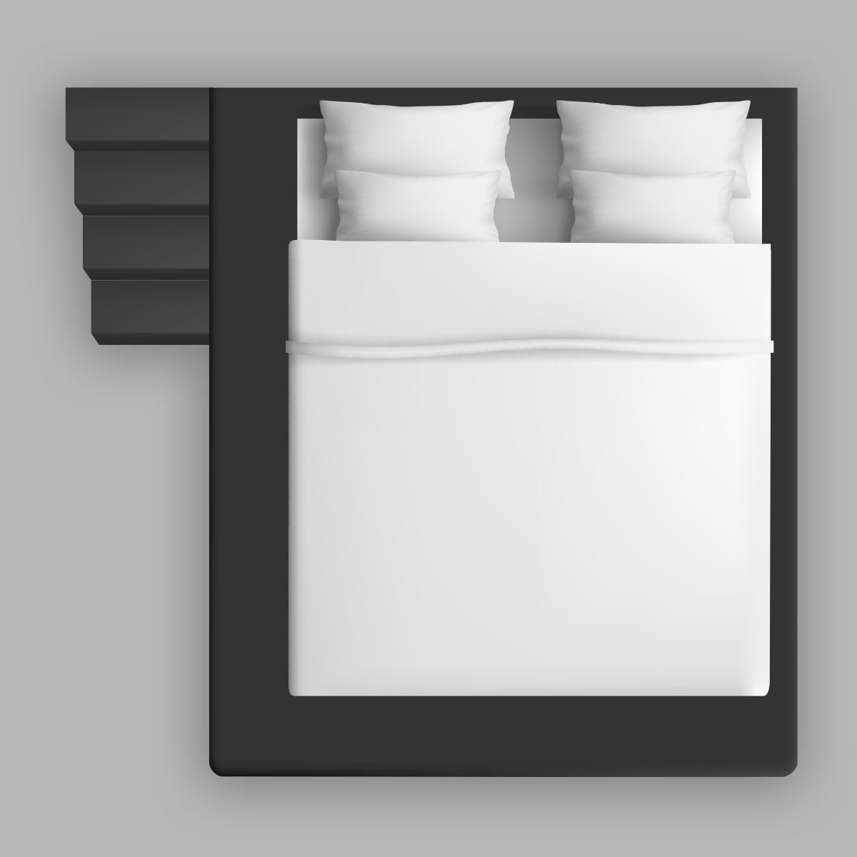 Basic, Pre-made Loft Bed Blueprints (stairs on Side + Stairs in Front ...