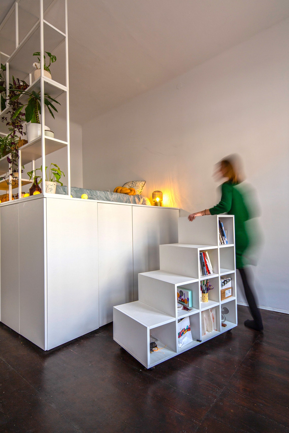 Basic Pre-made Loft Bed Blueprints stairs on Side Stairs - Etsy