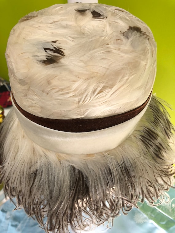 Vintage 1960s Ostrich Feather Hat by Marche - Gem