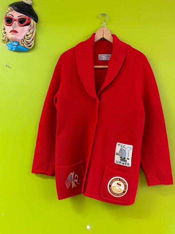 Rare Vintage 1950s European Star Wool Curling Sweater - Gem