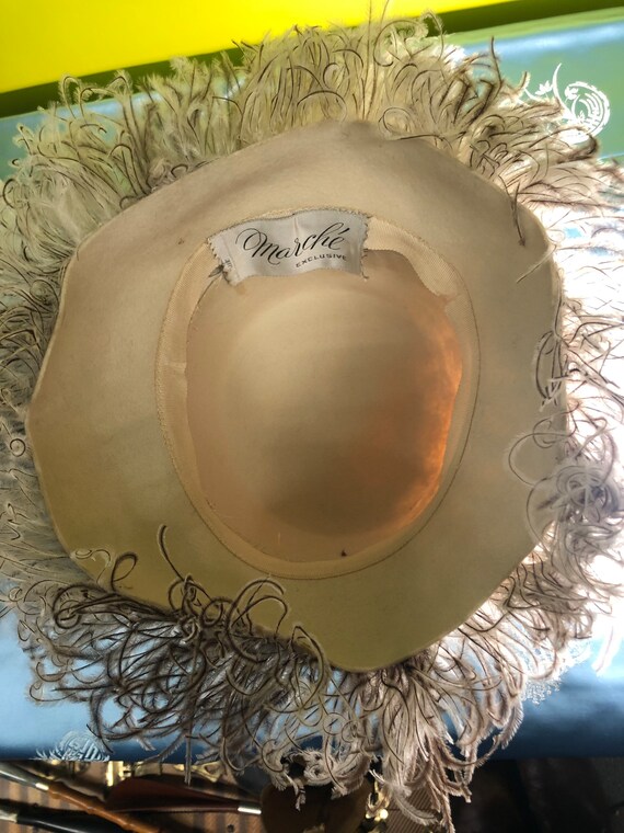 Vintage 1960s Ostrich Feather Hat by Marche - Gem
