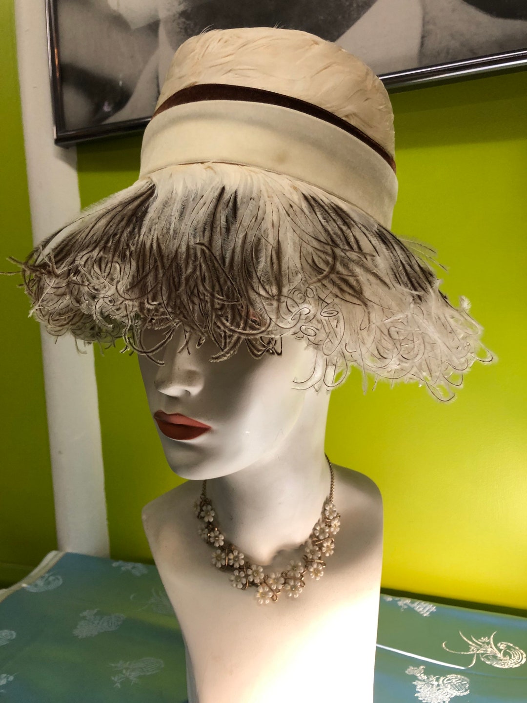 Vintage 1960s Ostrich Feather Hat by Marche - Etsy