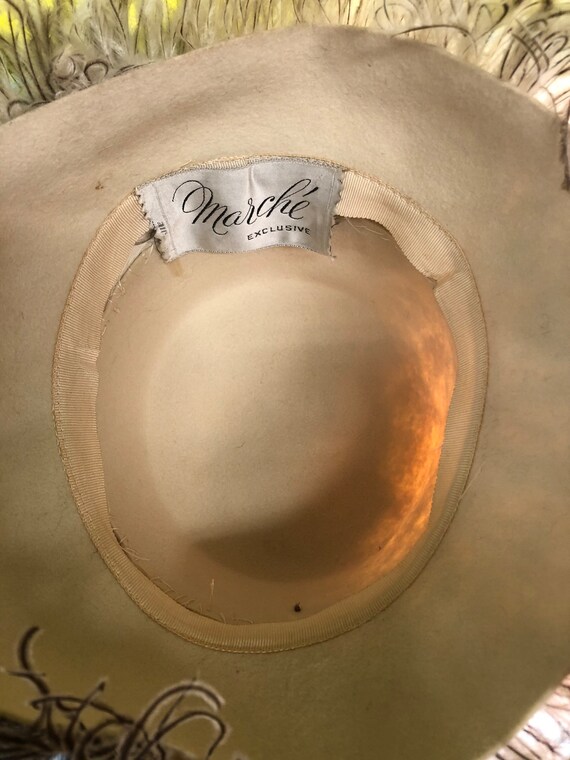 Vintage 1960s Ostrich Feather Hat by Marche - Gem