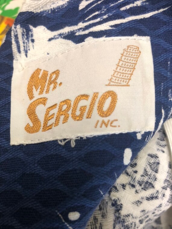 1960s Mr Sergio Cotton Pique Mini Dress - Gem