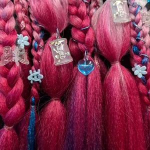 Aqua, Pink, and Purple Ombre Festival Braided Hair Extensions With ...