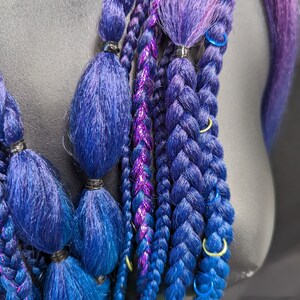 Purple, Blue, and Yellow Ombre Festival Braided Hair Extensions With ...