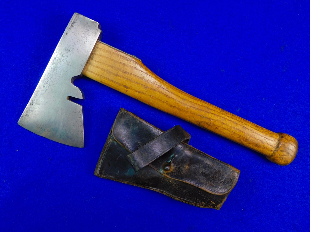 Antique Old English British WW1 Military Axe Hatchet W/ Holster ...