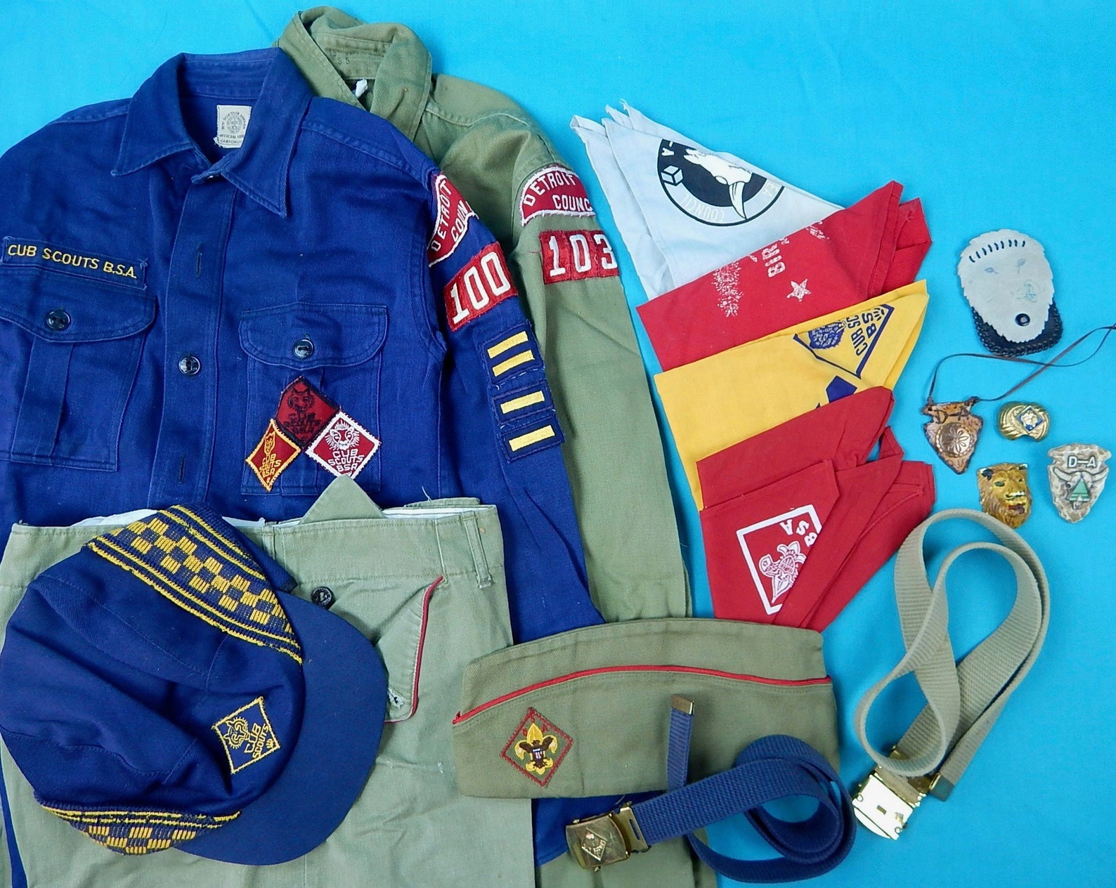 Vintage US Boy Scout Cub Scout Uniform Set Shirt Hat Badge - Etsy