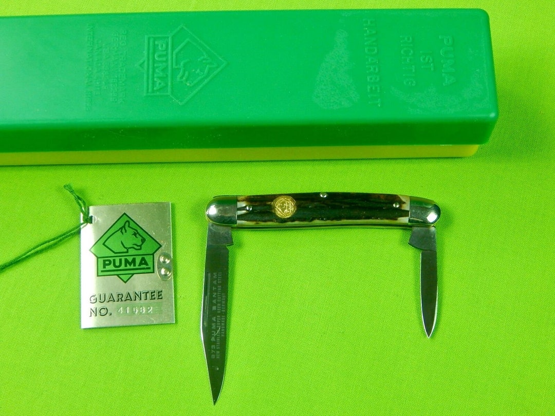 Vintage 1985 German Germany Puma 673 Bantam Stag Handle Folding Pocket ...