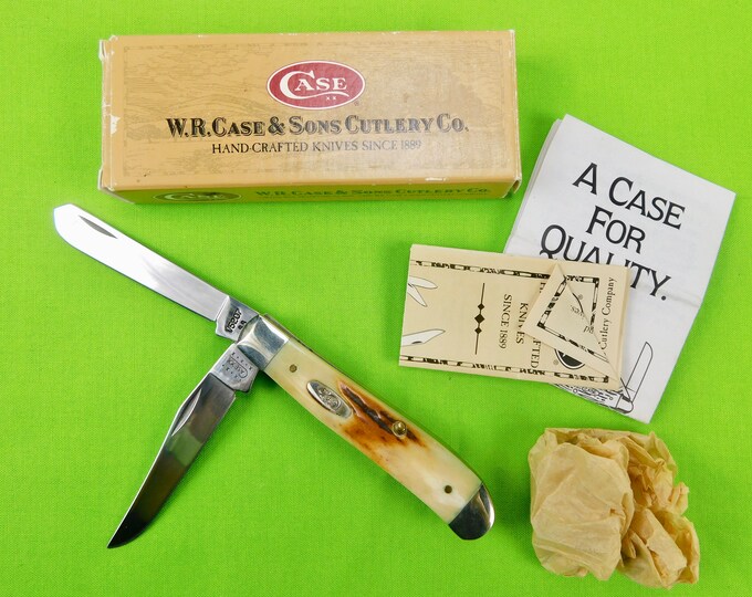 Vintage US 2000 Case XX Tested V5207 SSM Trapper Stag Folding Pocket ...