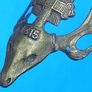 Antique Old German Germany WW1 8 Jager Regiment Flag Pole Plaque Badge ...